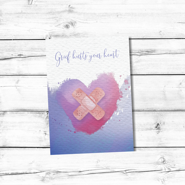 Hospice Bereavement Program Card: Bandaged Heart Hospice Sympathy Card ...