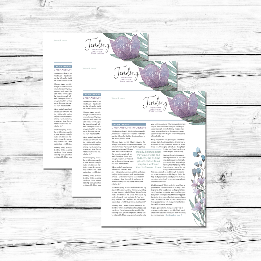 Bereavement Newsletter for Hospice, Funeral Homes: Tending Grief ...